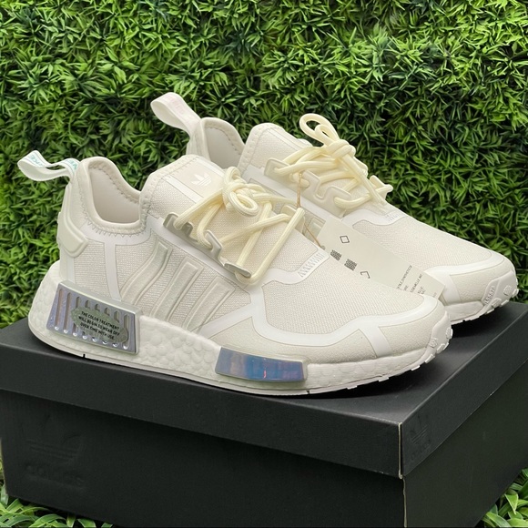 adidas | Shoes | Adidas Nmd R J White Iridescent Blue Shoes Youthwomen ...